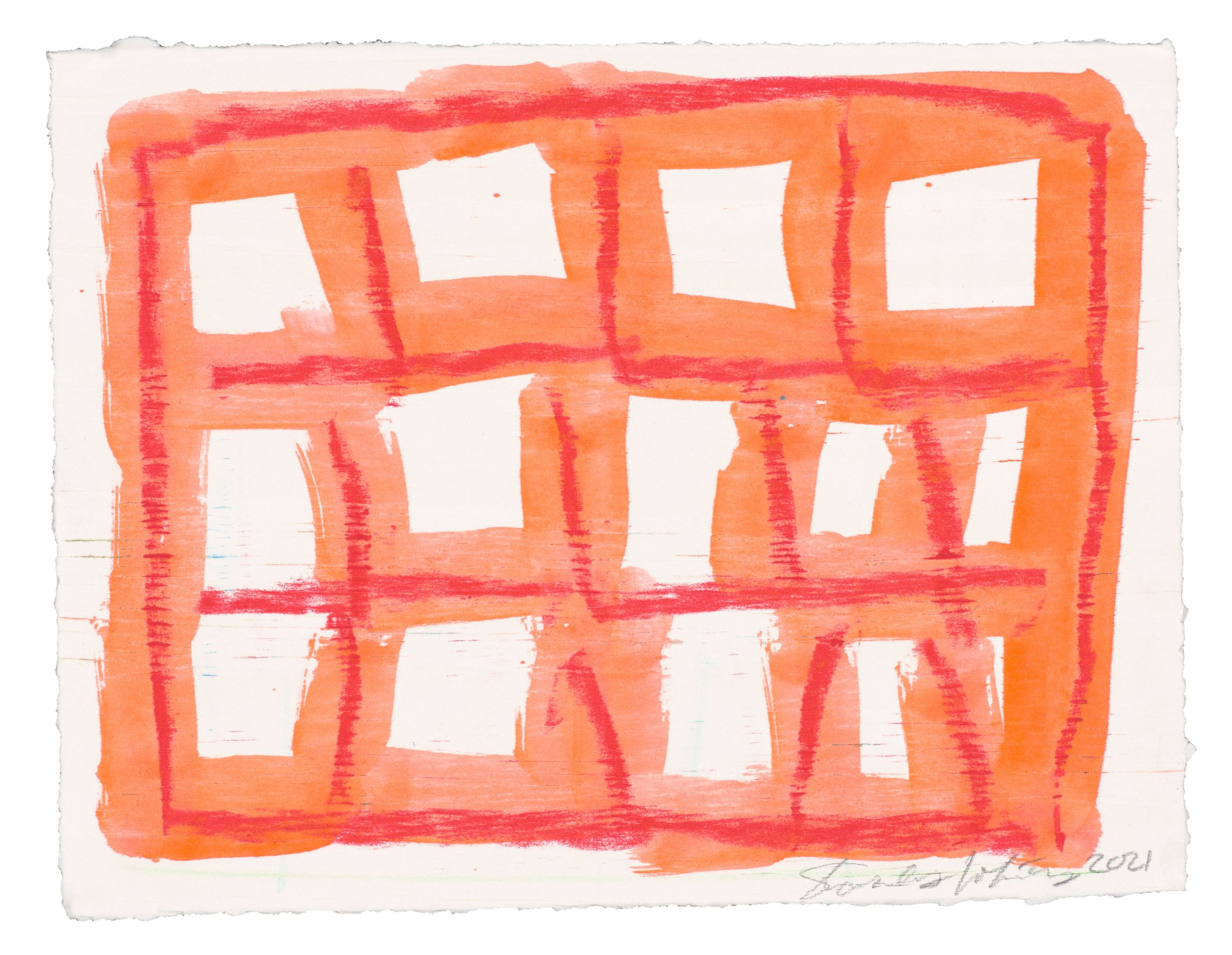 Small Monotypes - - Series - Two Palms