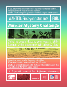 The Murder Mystery Challenge: a pilot project with an impressive ...