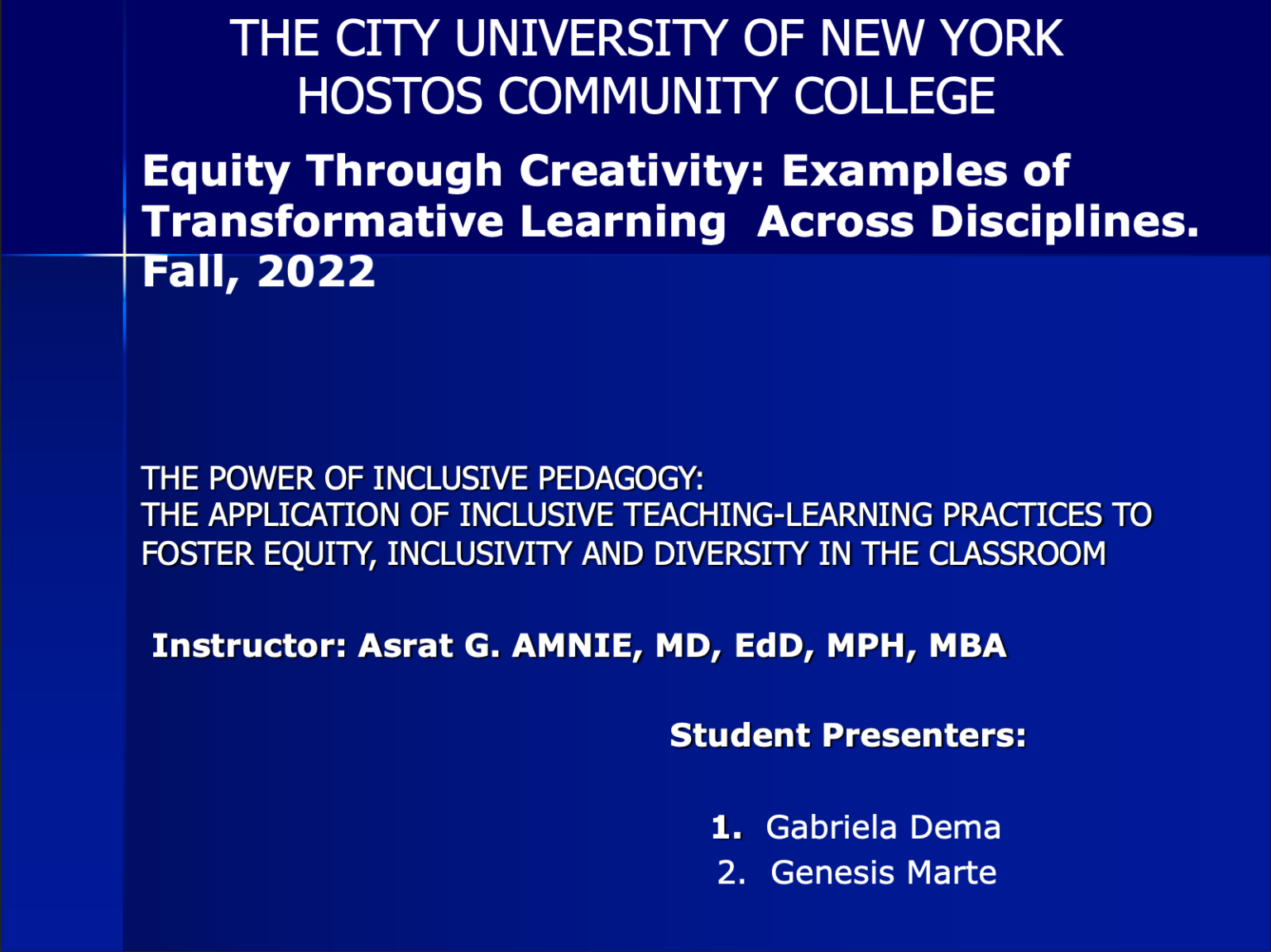 Workshop Recap: “Equity through Creativity: Examples of Transformative ...