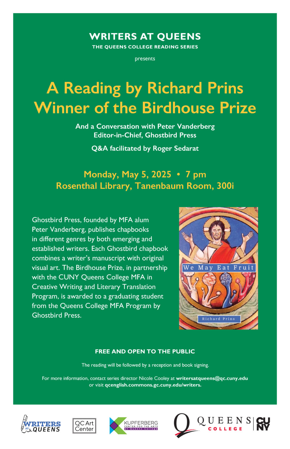 Writers at Queens: The QC Reading Series – The Department of English