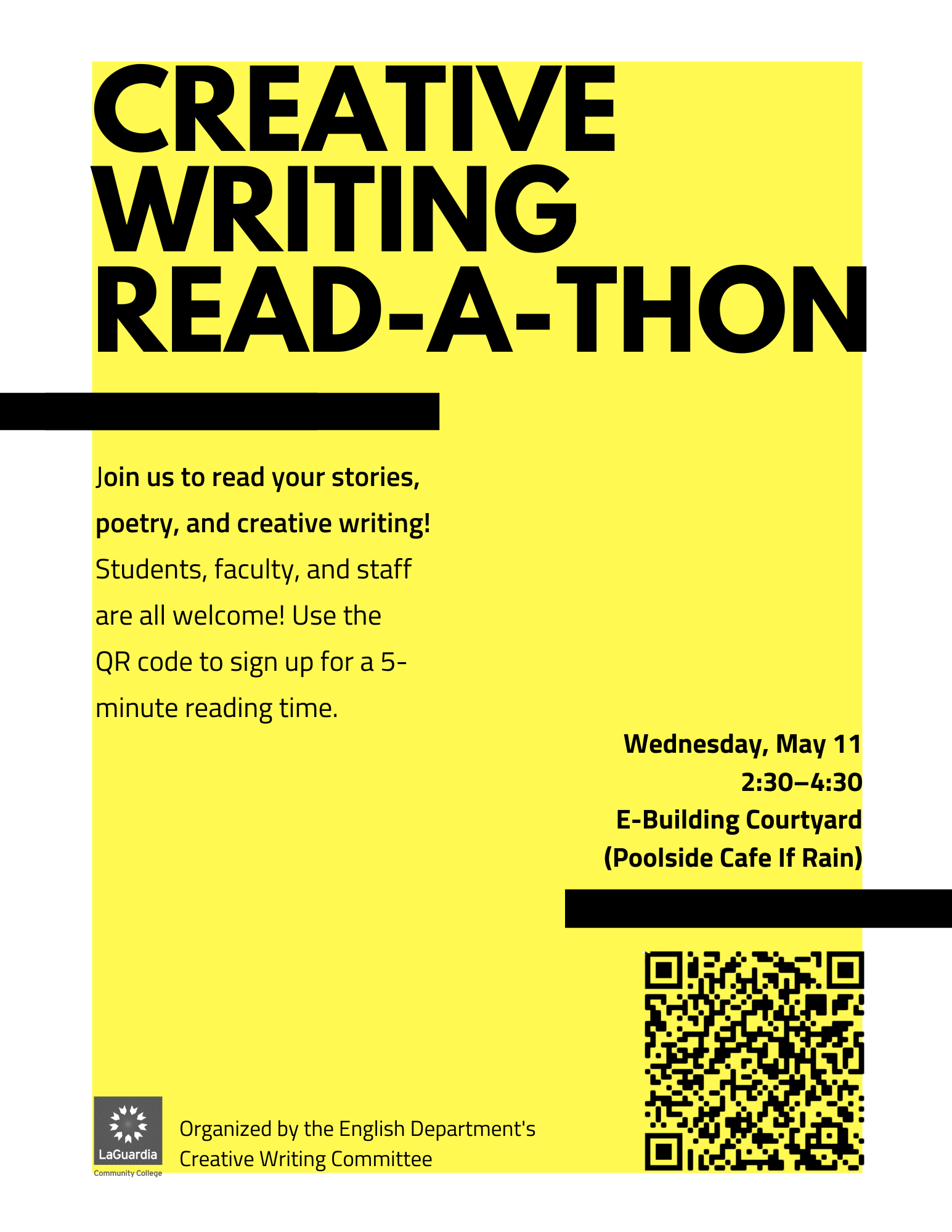 Creative Writing Read-a-Thon | ENG 102: Writing through Literature