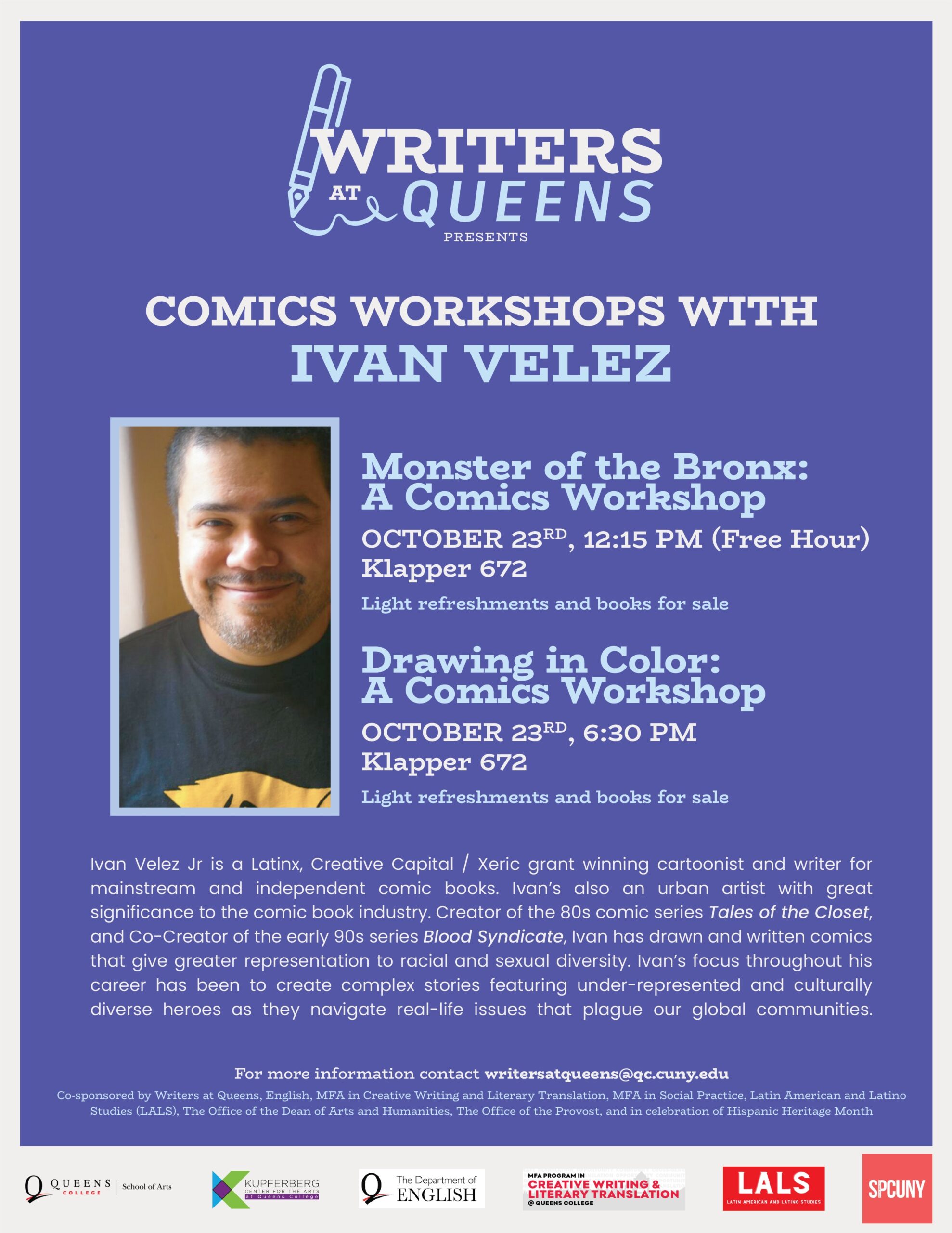 A Day with Cartoonist and Artist Ivan Velez – October 23 – MFA in ...