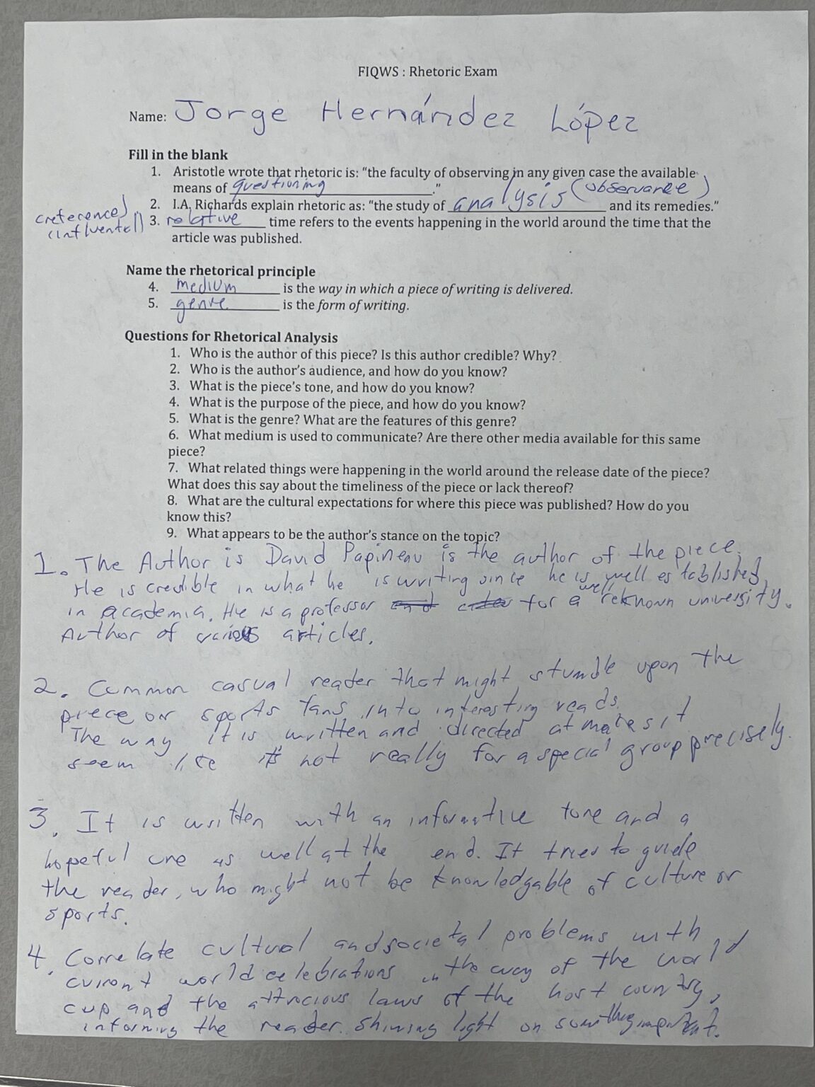 Rhetorical Analysis Essay – Writing with Jorge