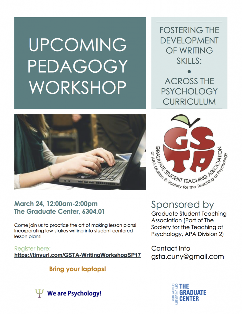 Fostering the Development of Writing Skills (03/24/2017) | Teachers of Psychology