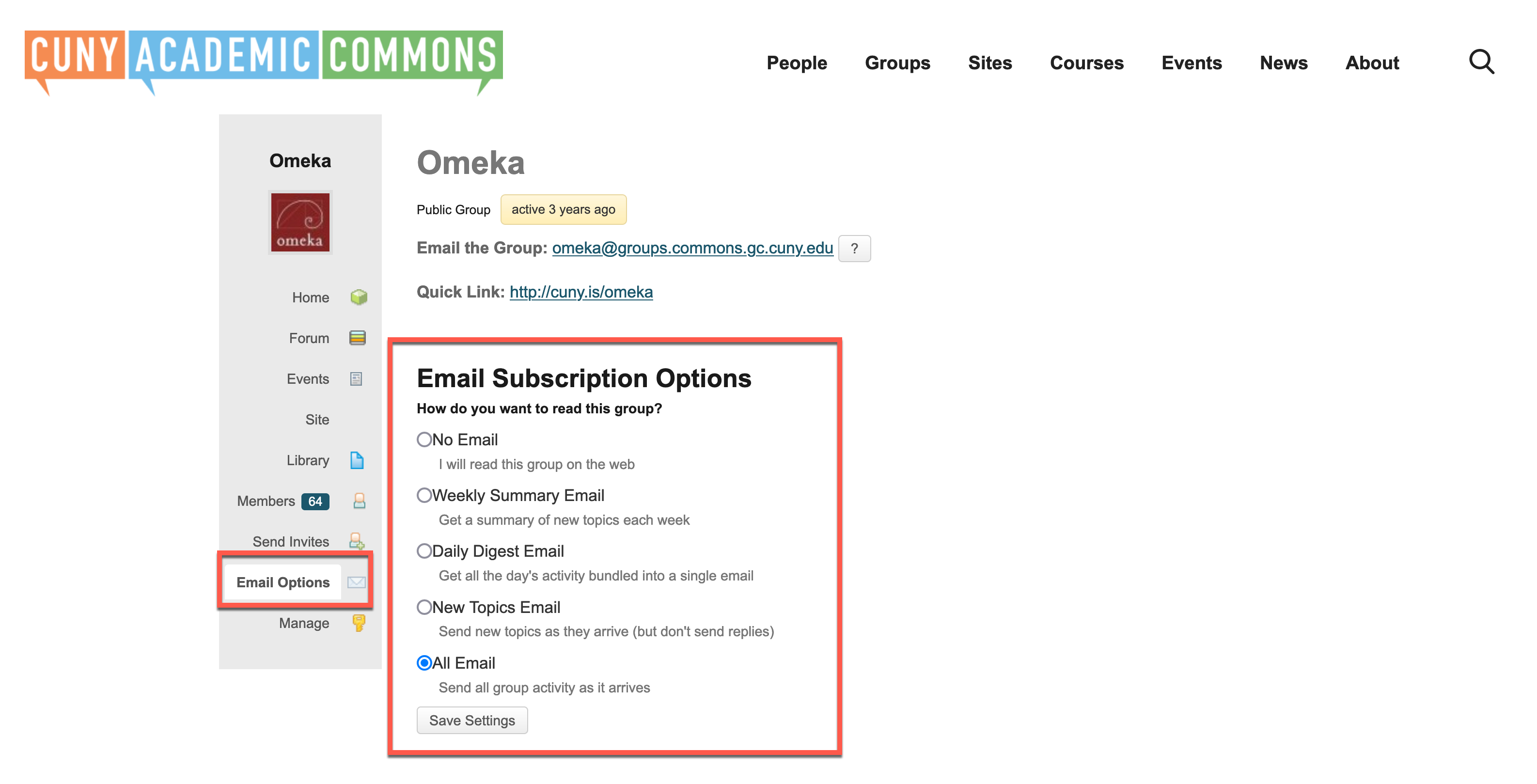 email options - Help & Support