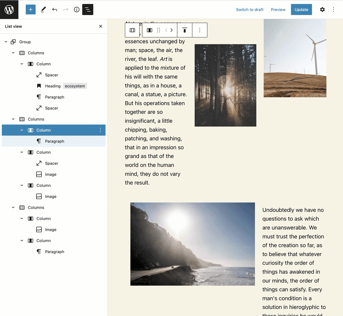 List View Demo Help Support