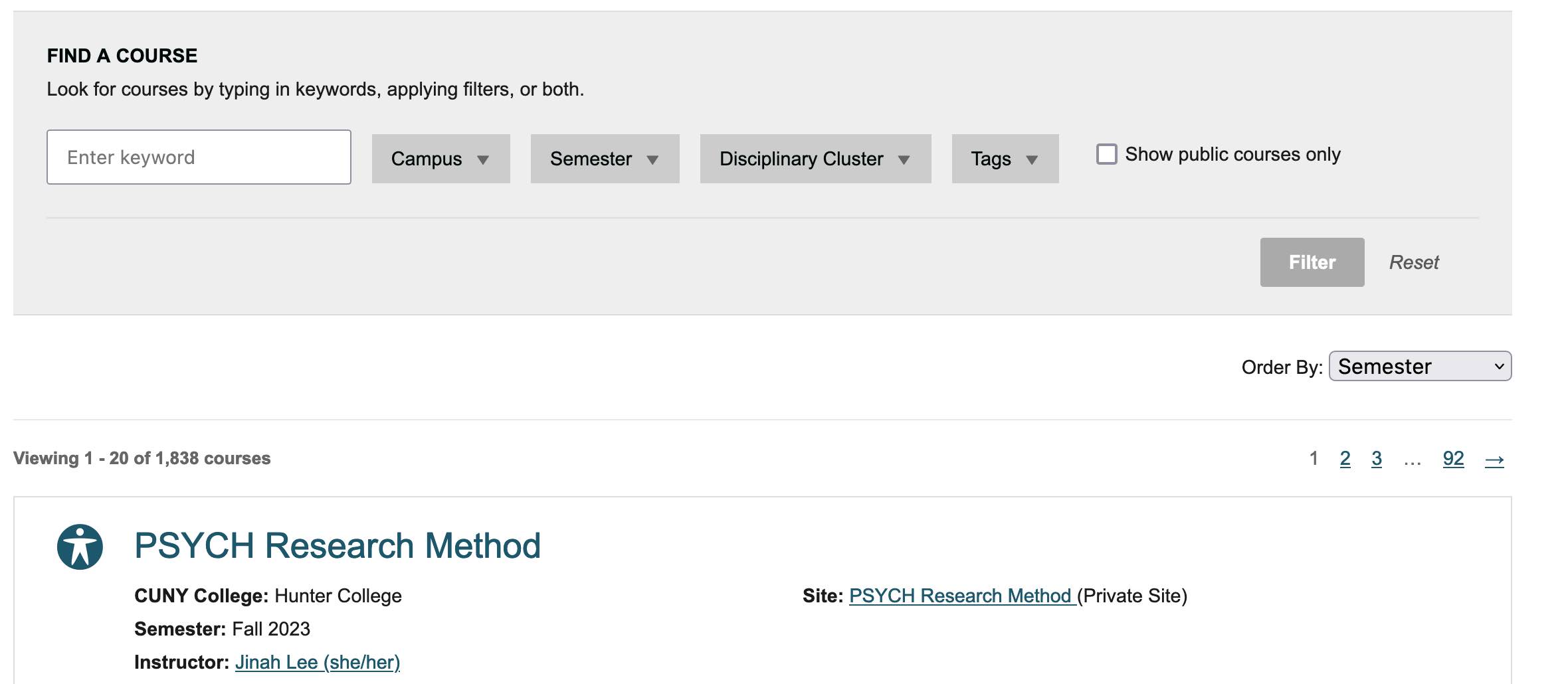 courses directory - Help & Support