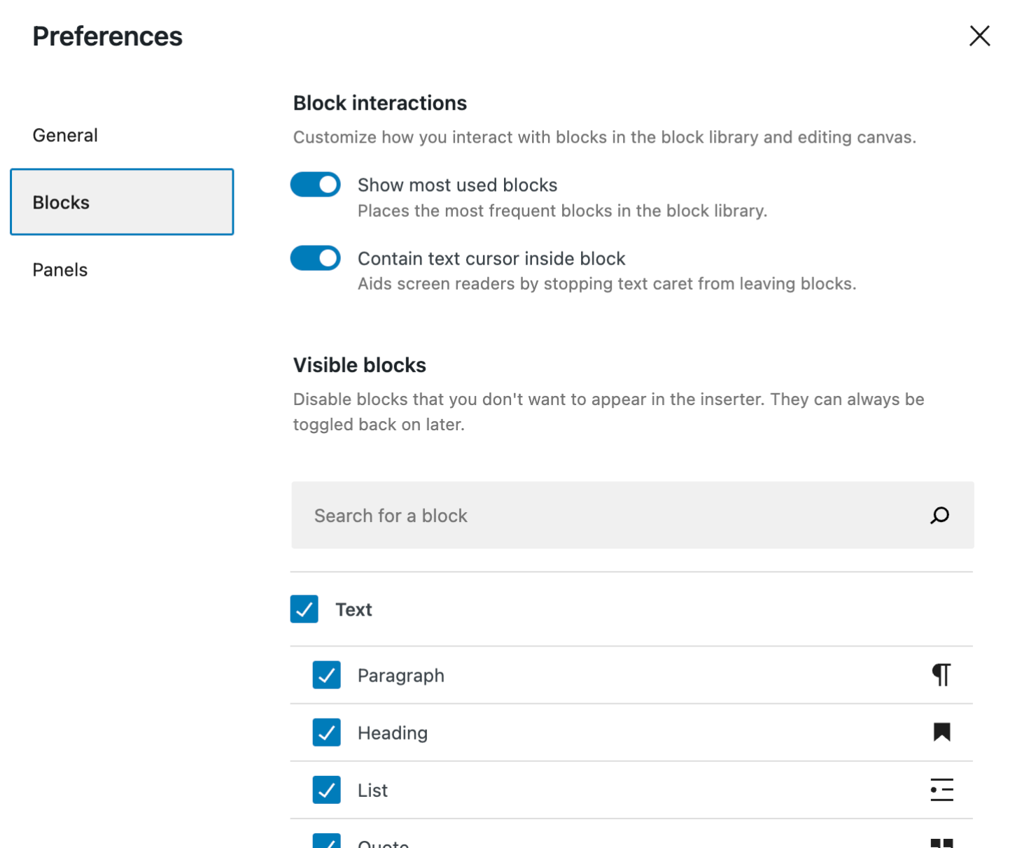 Documentation On Blocks Help Support