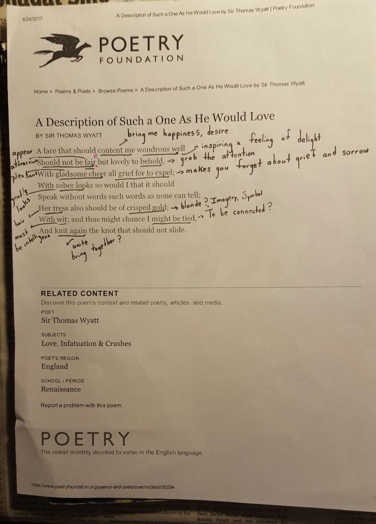 Marginal notations and commentary for Sonnets 97, 103, and 45 By ...