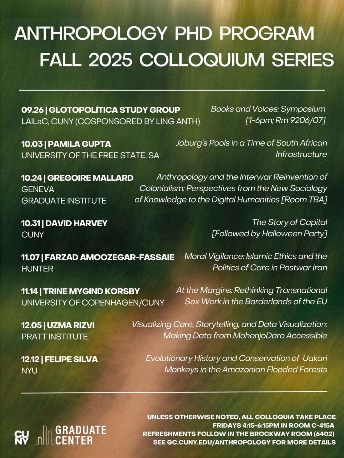 Fall 2025 Colloquium Series – Anthropology PhD Program Commons