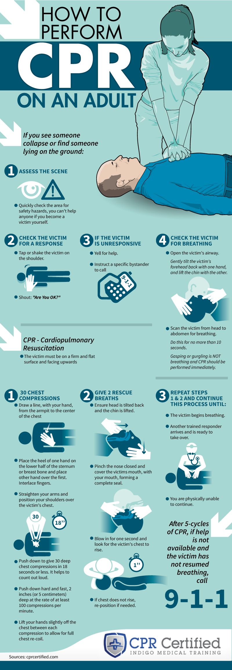 How To Perform CPR Hands Only CPR Infographic 
