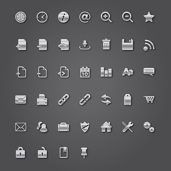 Modern Metallic Vector Icons Pack 1 ~ Icons on Creative Market