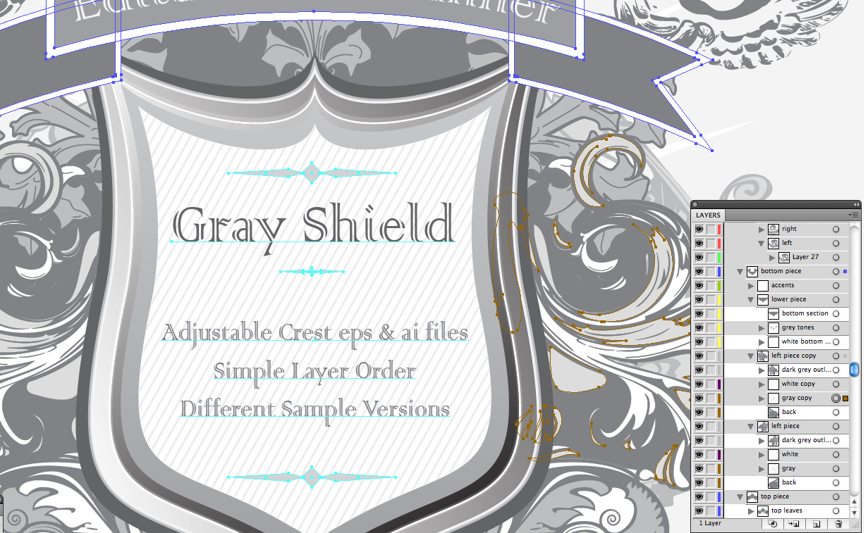 Ornamented shield design ~ Objects on Creative Market