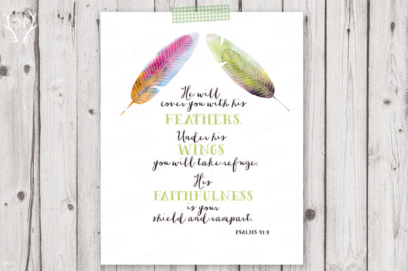 Bible verse printable art, scripture ~ Illustrations on Creative Market