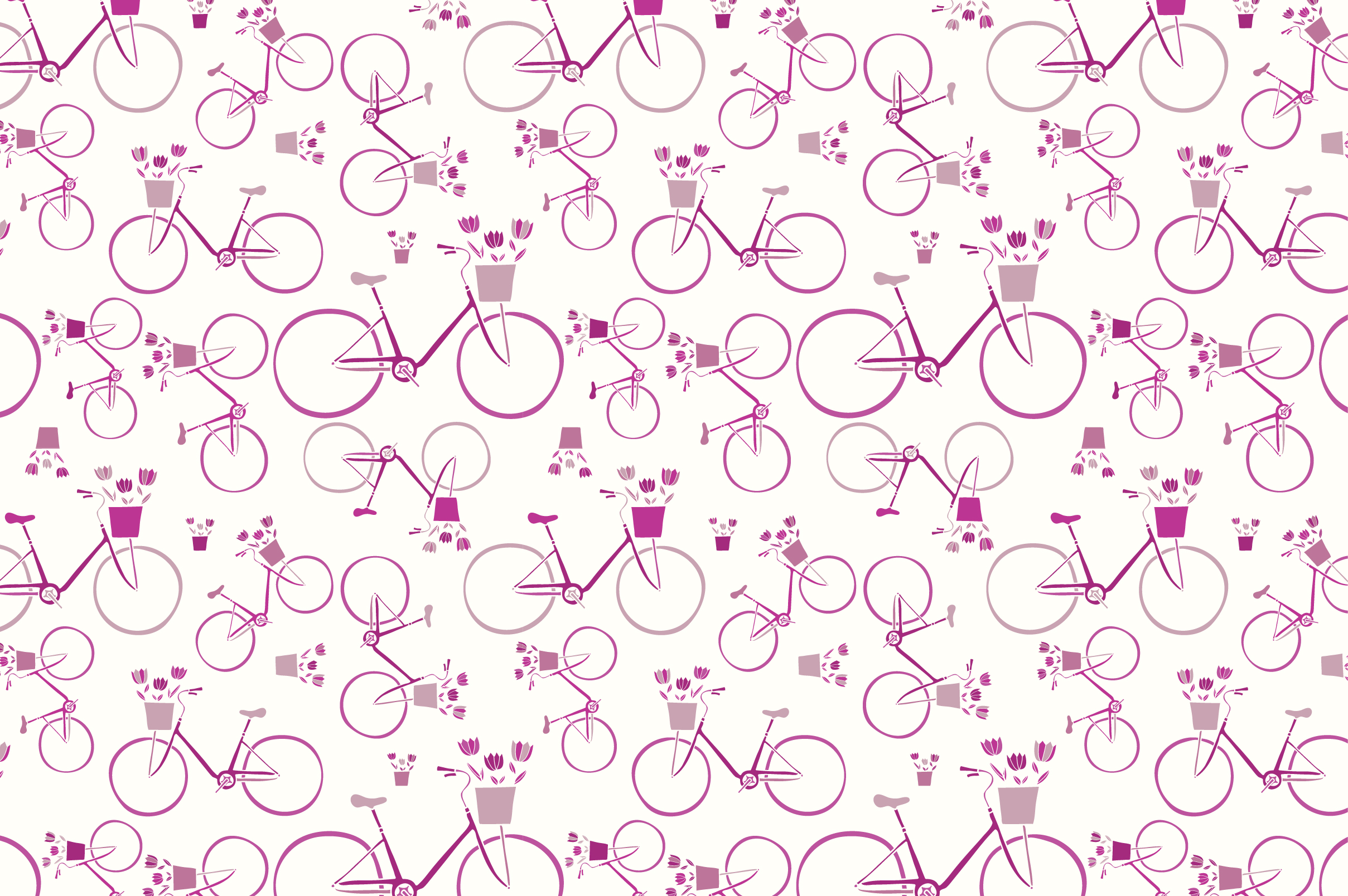 Vector bike seamless patterns. ~ Patterns on Creative Market