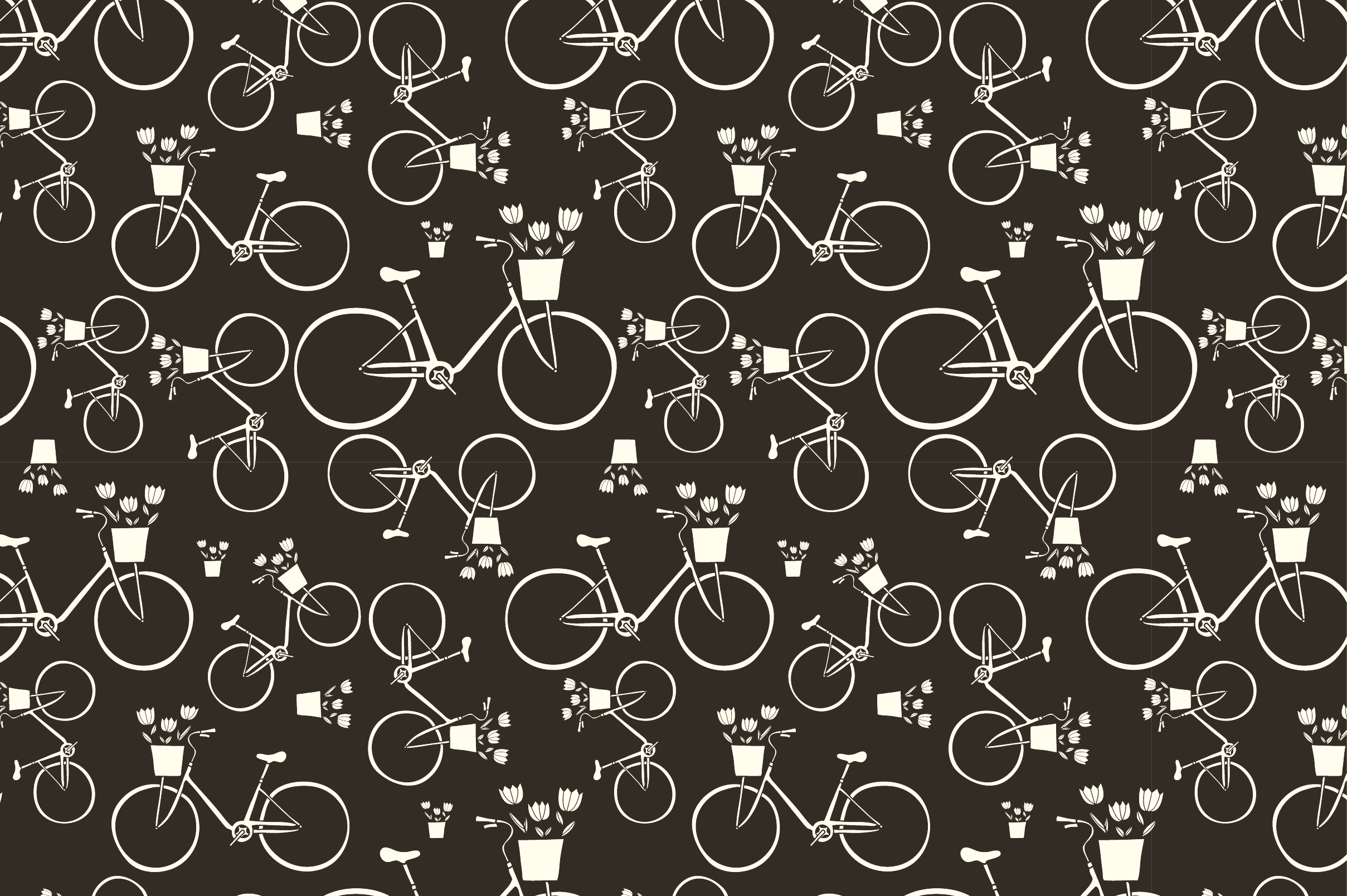 Vector bike seamless patterns. ~ Patterns on Creative Market