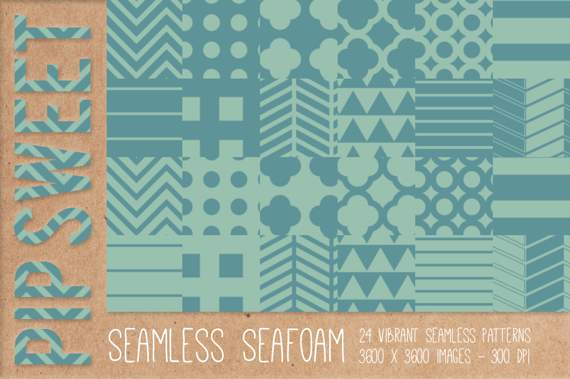 Seamless Sea Foam 24 Pattern Set ~ Patterns on Creative Market