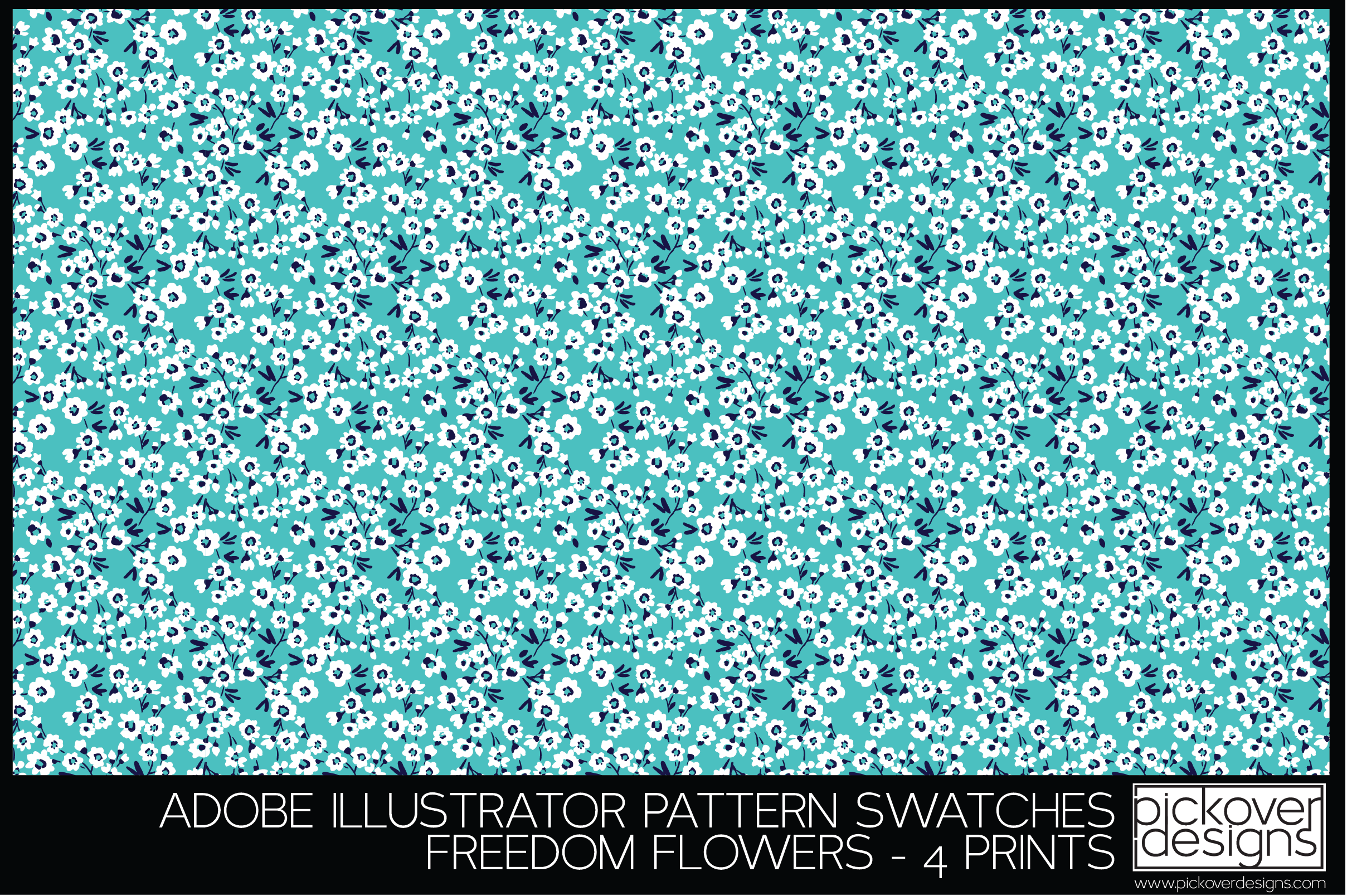 4 Freedom Flower Print Swatches ~ Patterns on Creative Market