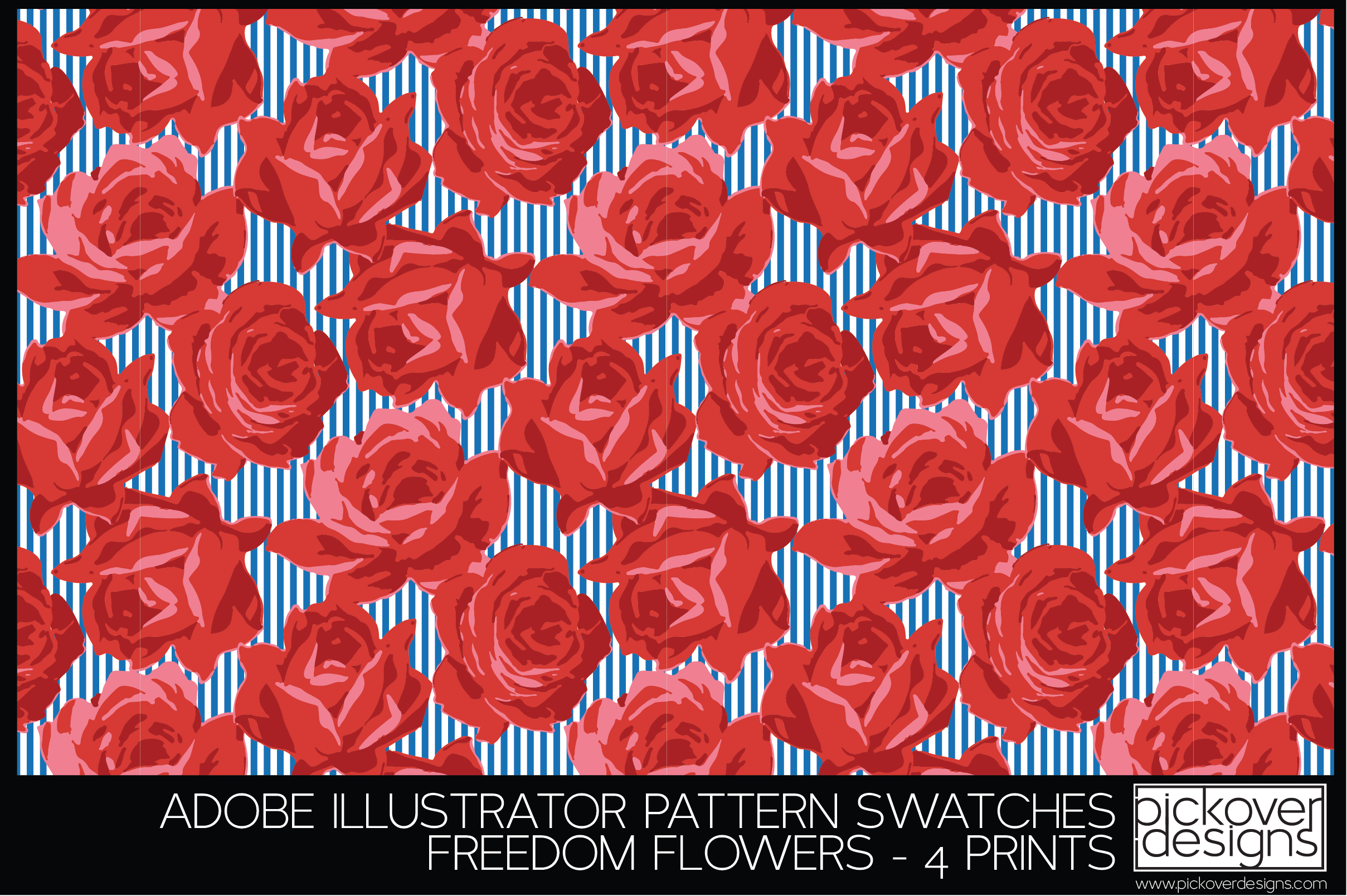 4 Freedom Flower Print Swatches ~ Patterns on Creative Market