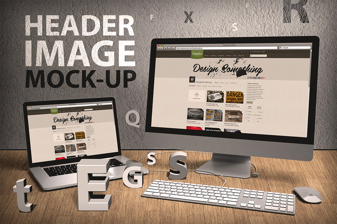 Header Image Mock-up ~ Product Mockups on Creative Market