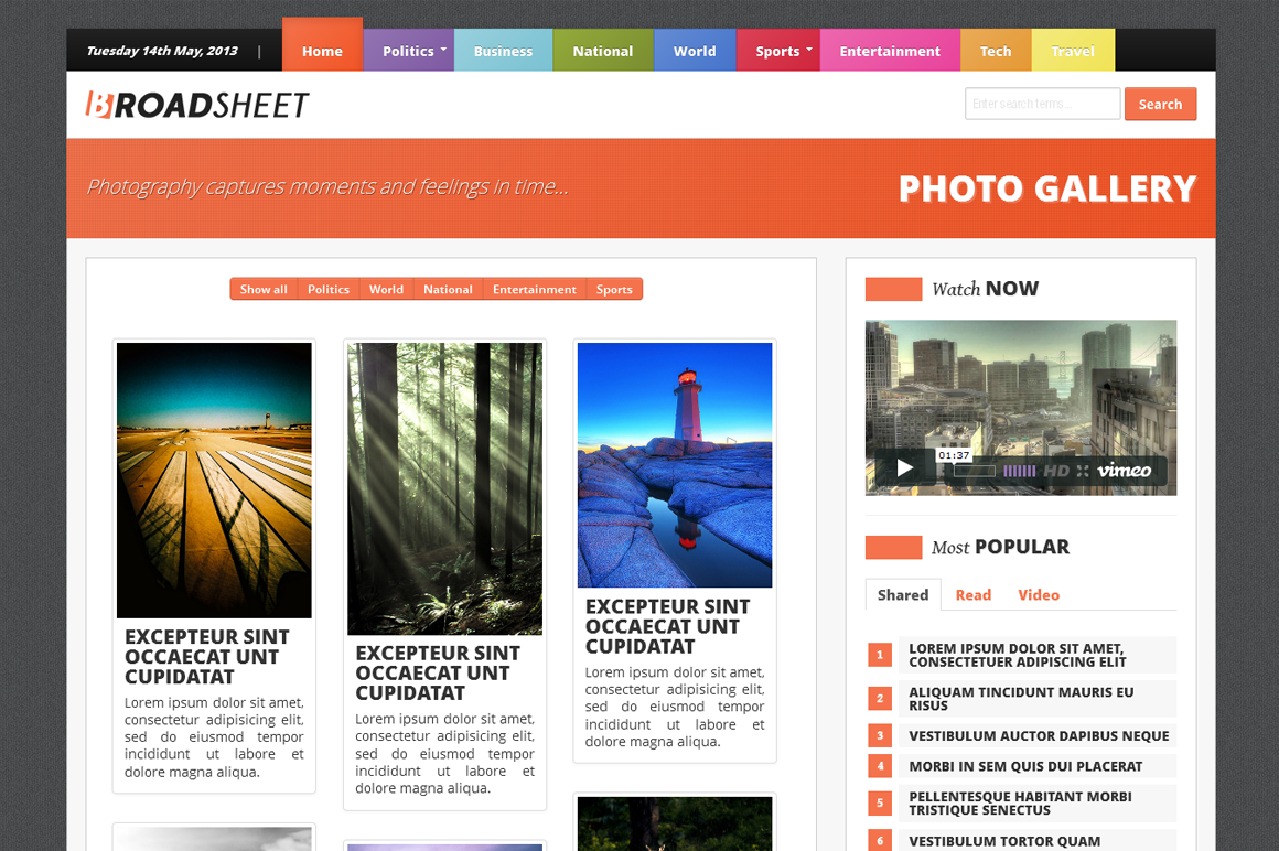 Broadsheet - Newspaper Theme ~ Bootstrap Themes on Creative Market