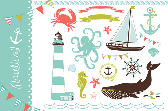 Nautical Sea clip art collection ~ Illustrations on Creative Market