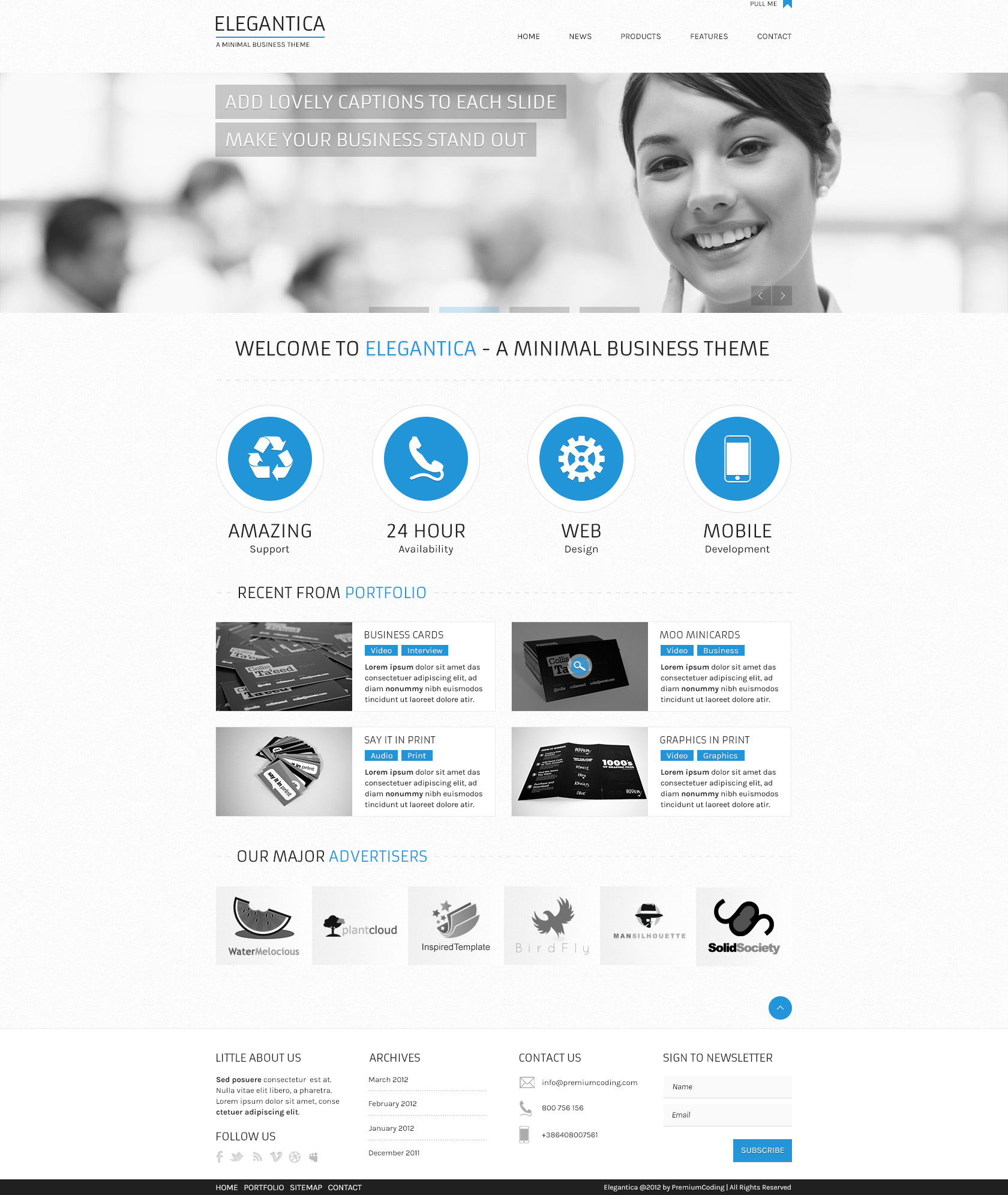 Elegantica - Website PSD Template ~ Website Templates on Creative Market