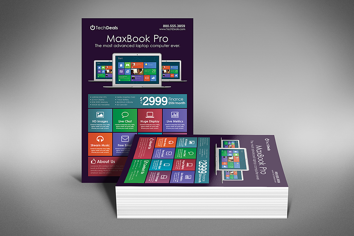 Computer Business Flyer Template ~ Flyer Templates on Creative Market