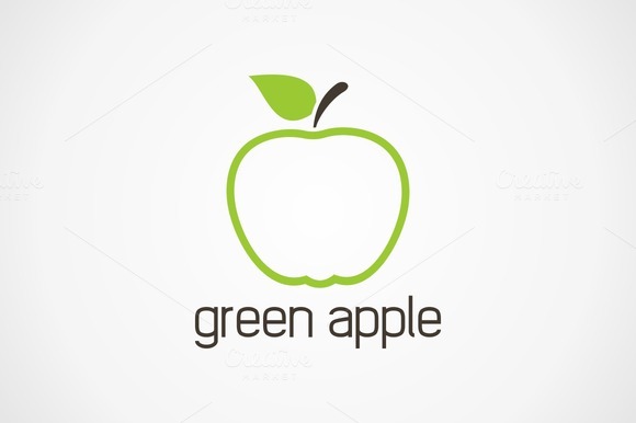 green apple ~ Logo Templates on Creative Market