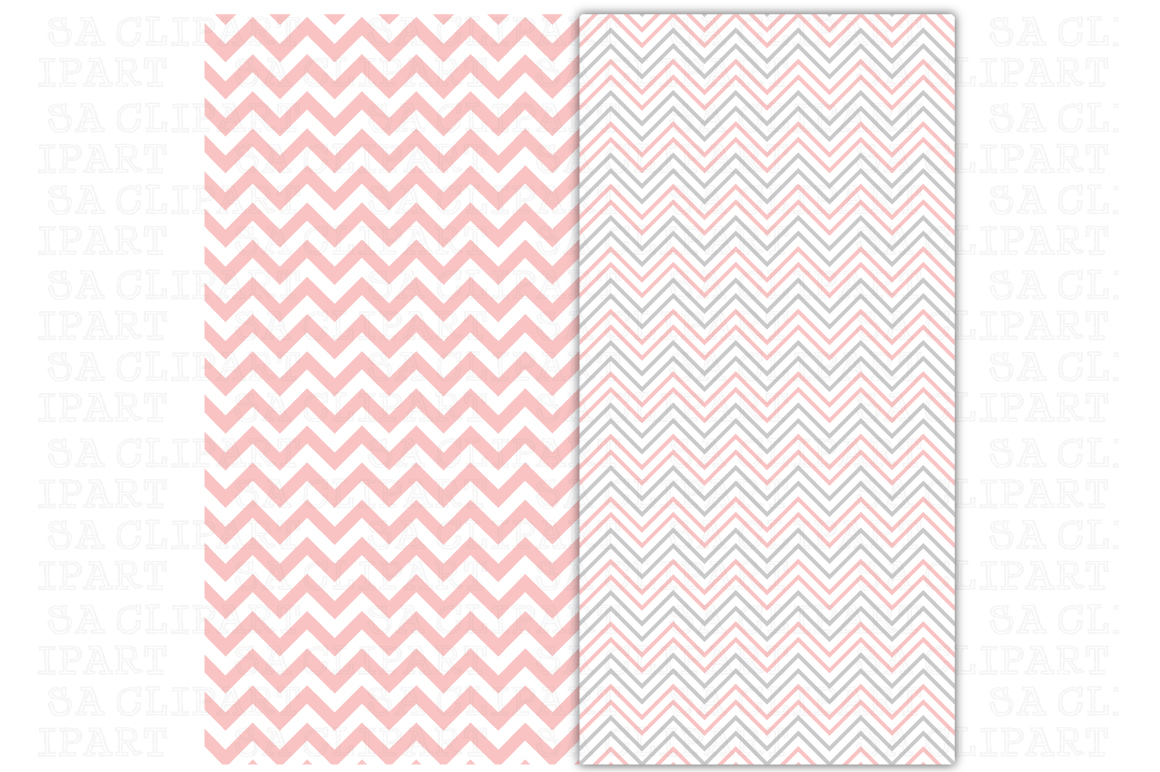 Pink Grey Chevron Digital Papers ~ Illustrations on Creative Market