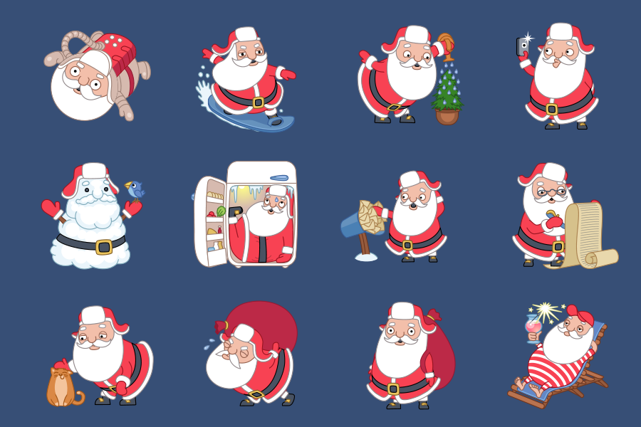 Santa Sticker Set ~ Icons on Creative Market