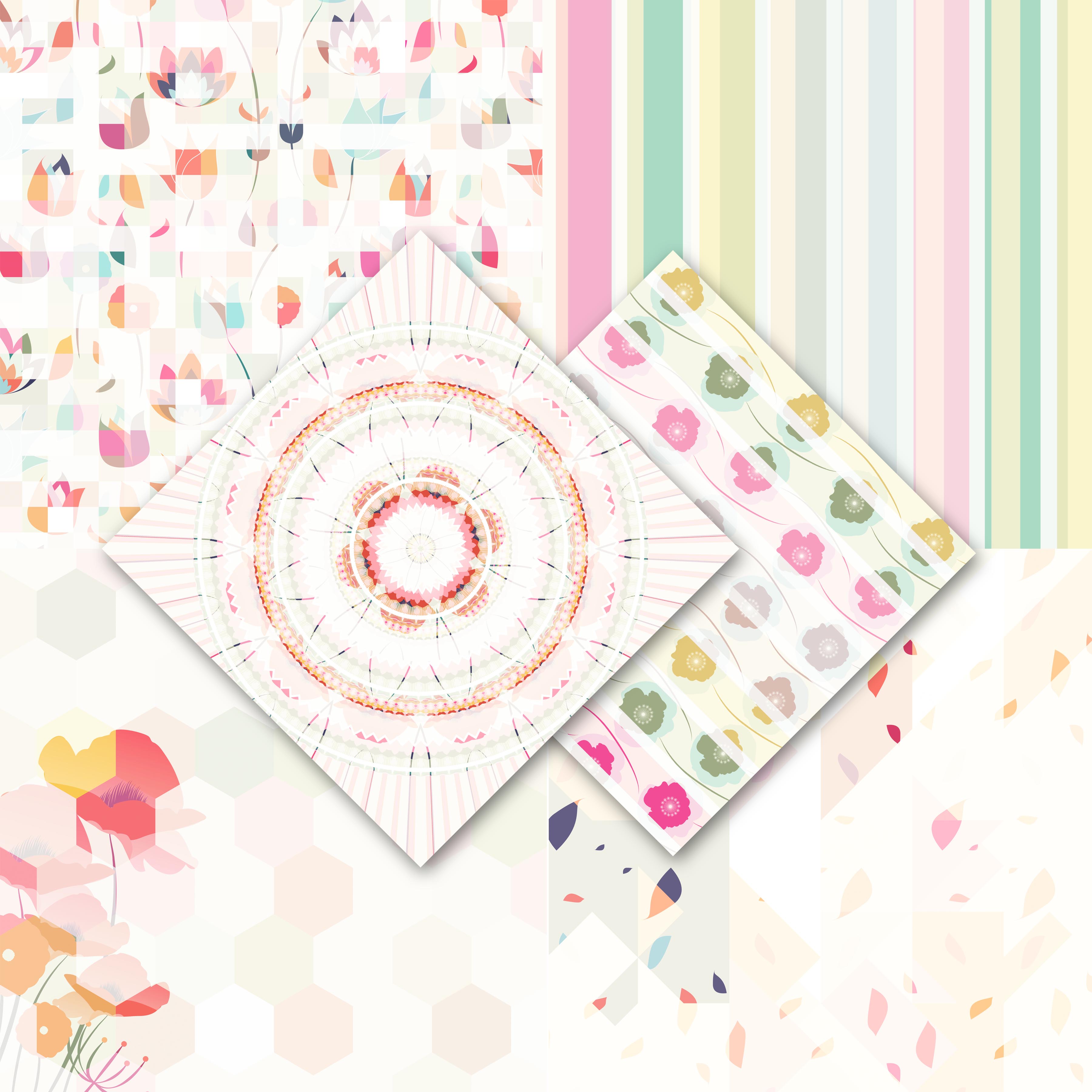 Digital Layered Geometric Paper ~ Patterns on Creative Market