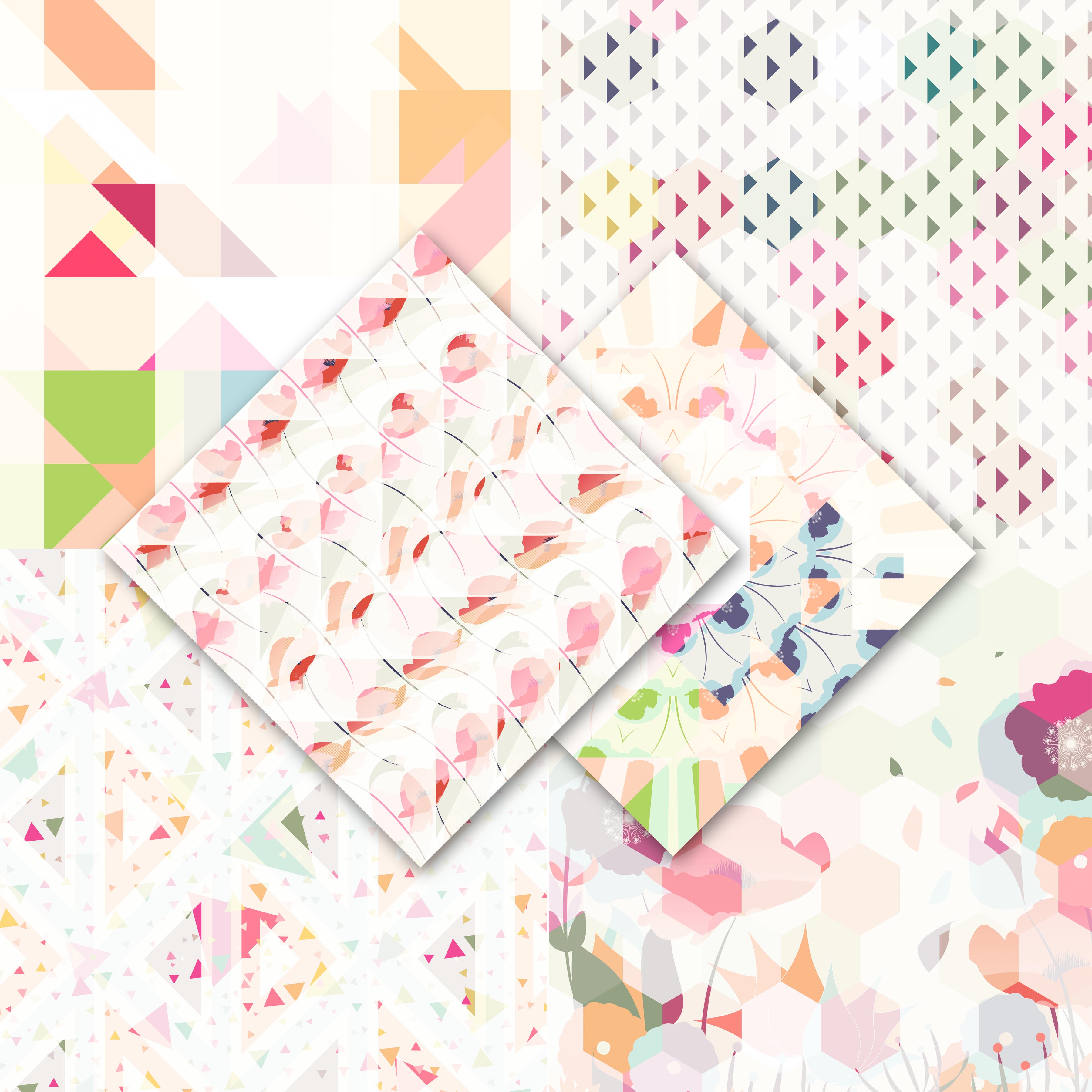 Digital Layered Geometric Paper ~ Patterns on Creative Market