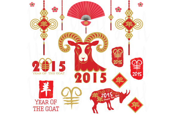 Chinese New Year: Goat Year 2015 ~ Illustrations on Creative Market