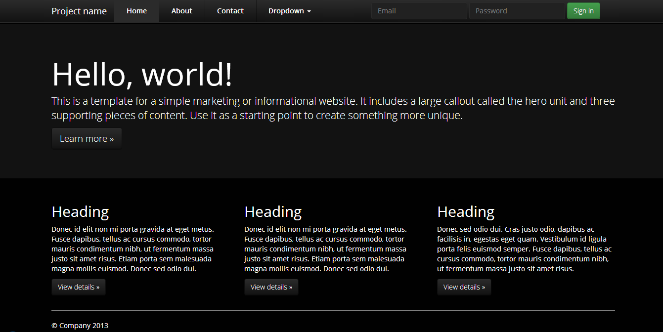 Bootstrap 3.0. theme Classic Dark UI ~ Bootstrap Themes on Creative Market