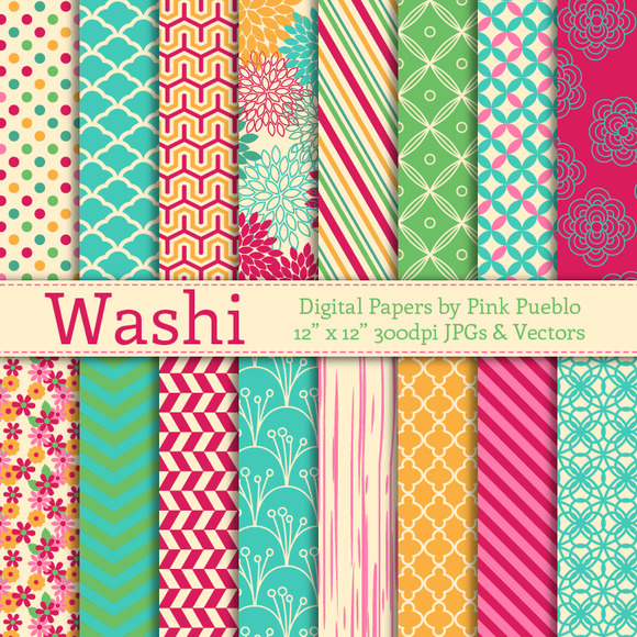 Washi Papers and Backgrounds ~ Patterns on Creative Market