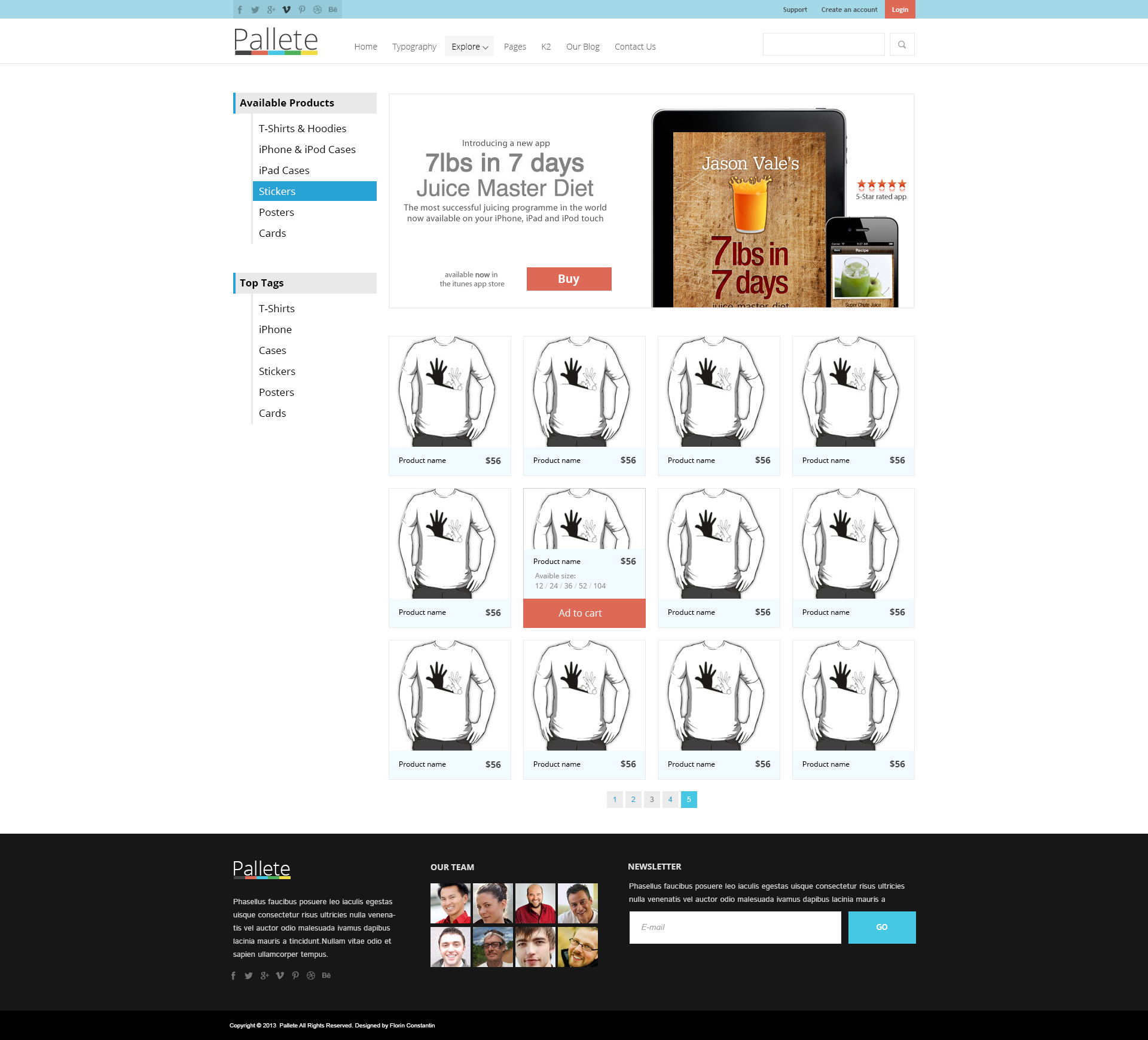 Pallete Theme PSD ~ Website Templates on Creative Market
