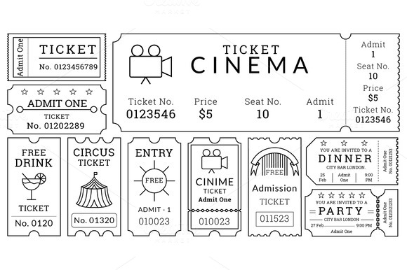 Ticket Templates Pack ~ Illustrations on Creative Market