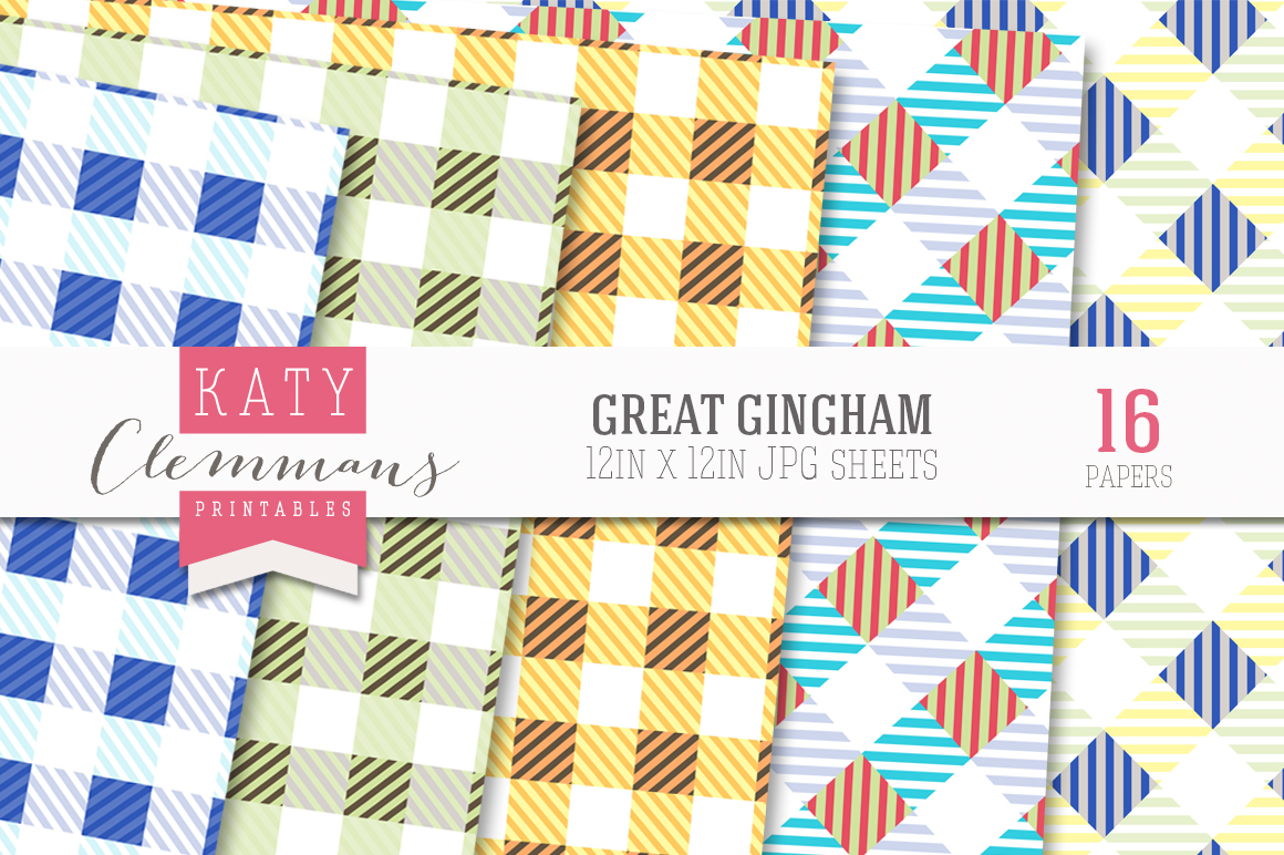 Great Gingham patterned papers ~ Patterns on Creative Market