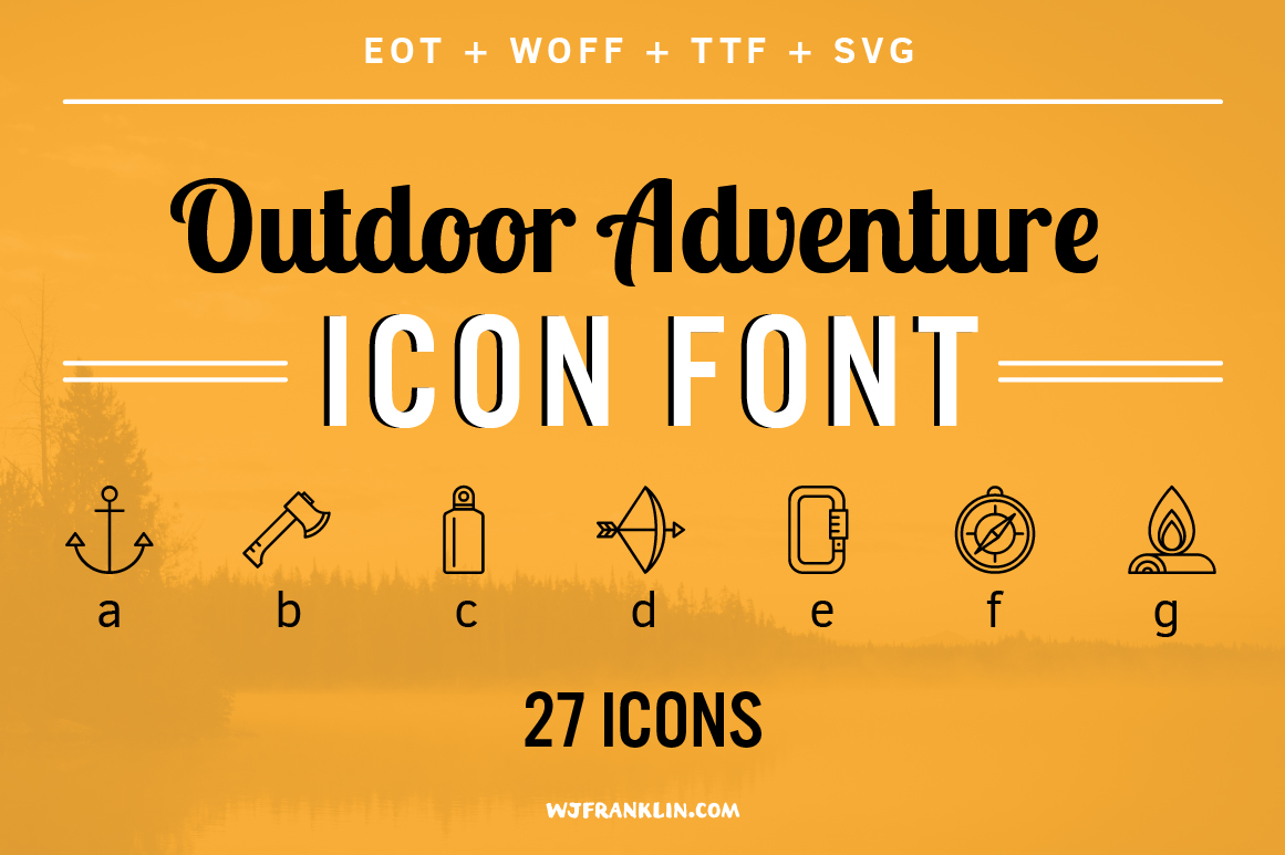 Outdoor Adventure Icon Font ~ Symbol Fonts on Creative Market