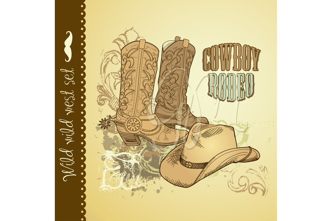 Cowboy Hand Drawn Wild West card ~ Illustrations on Creative Market