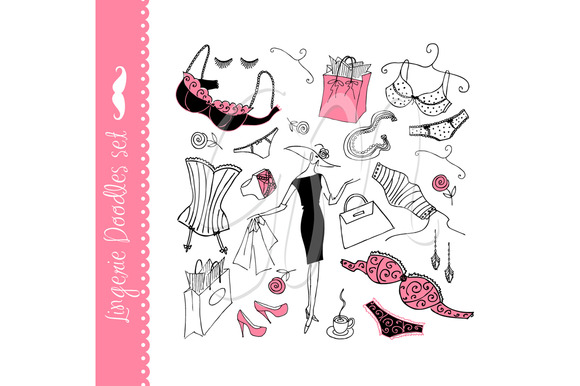 Lingerie doodles, Ladies Underwear ~ Illustrations on Creative Market