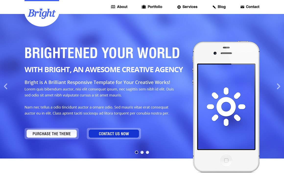 Bright - Single Page PSD Template ~ Website Templates on Creative Market