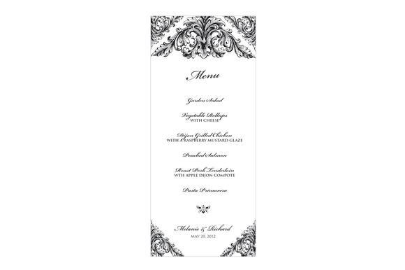 Renaissance Wedding Menu ~ Stationery Templates on Creative Market