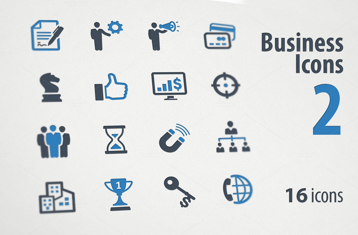 Business Icons Set 2 - Blue Series ~ Icons on Creative Market