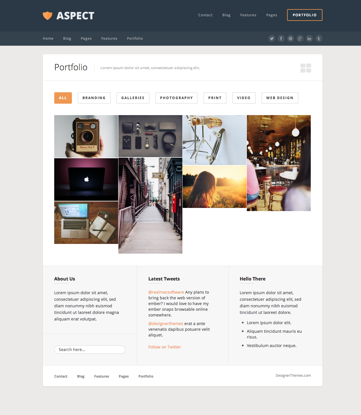 Aspect, a Responsive WordPress Theme ~ WordPress Business Themes on Creative Market