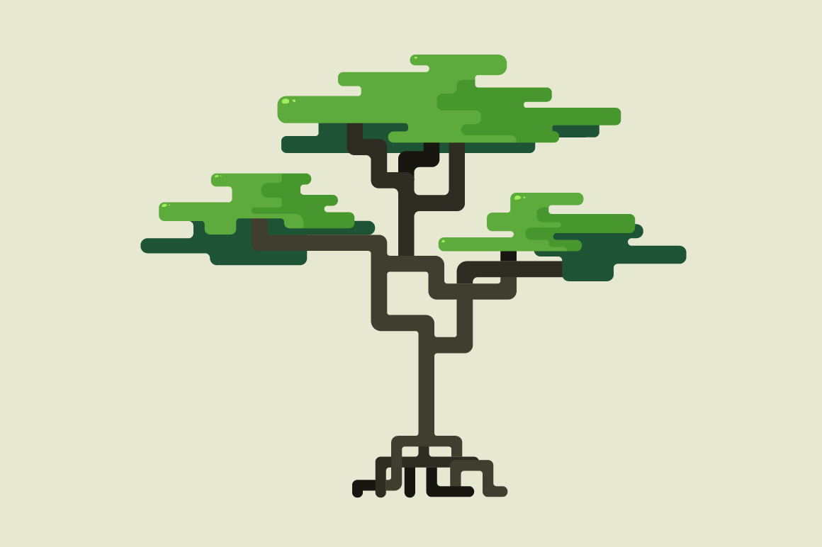 Stylized geometric design of tree ~ Illustrations on Creative Market