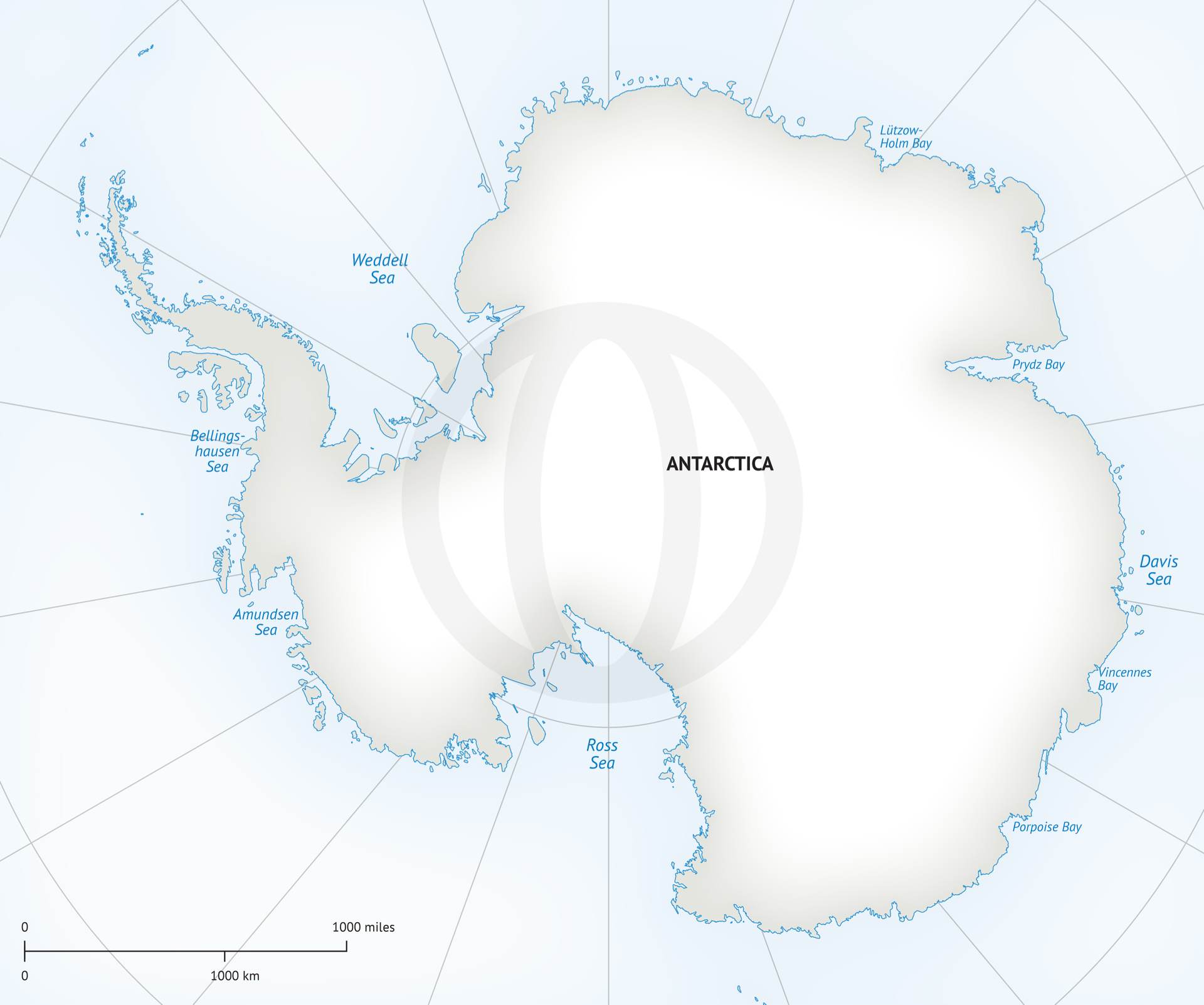 Vector map of continent Antarctica ~ Graphics on Creative Market