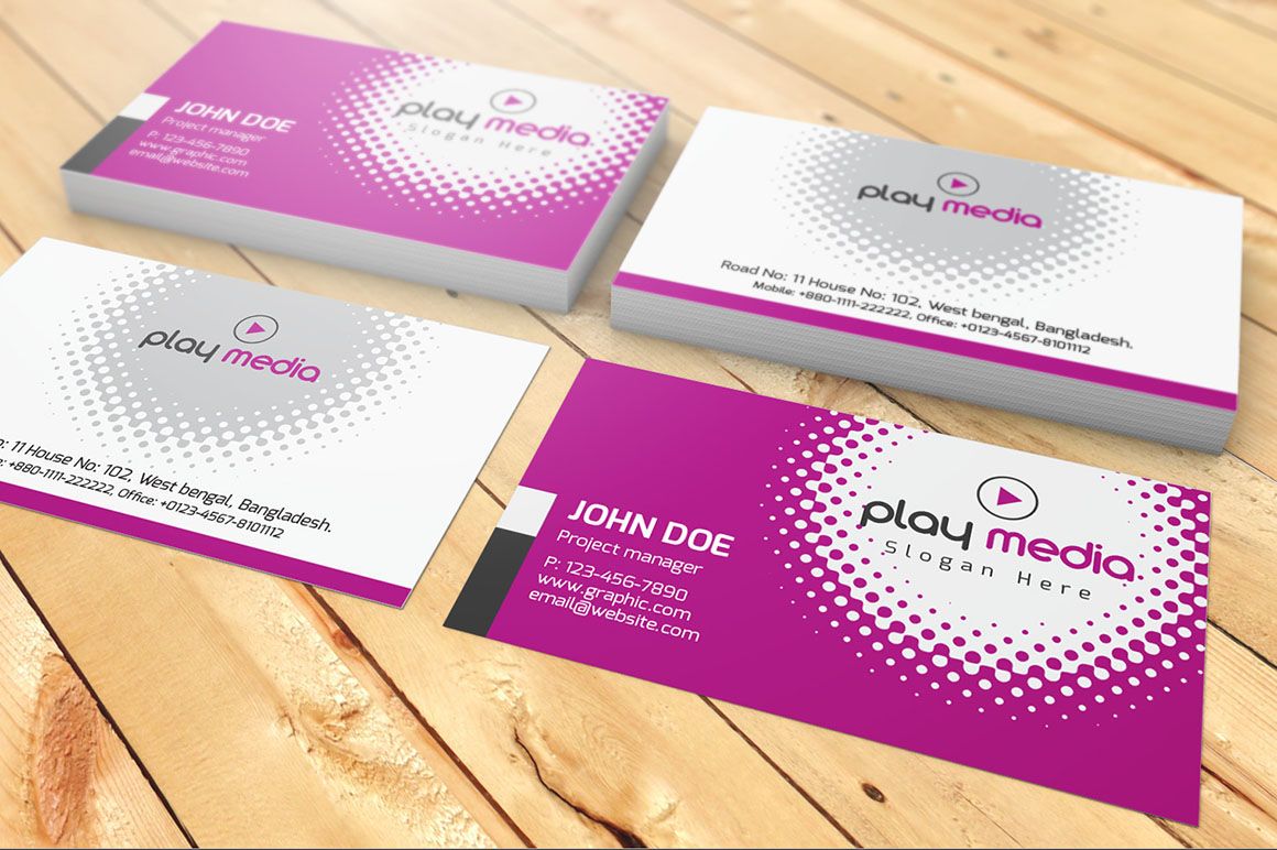 Play Media Visiting Card ~ Business Card Templates on Creative Market