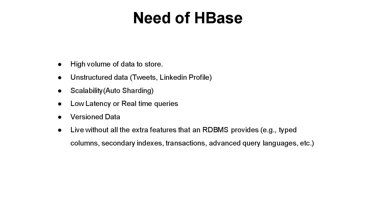 Hadoop Component HBase, Online Hadoop Course